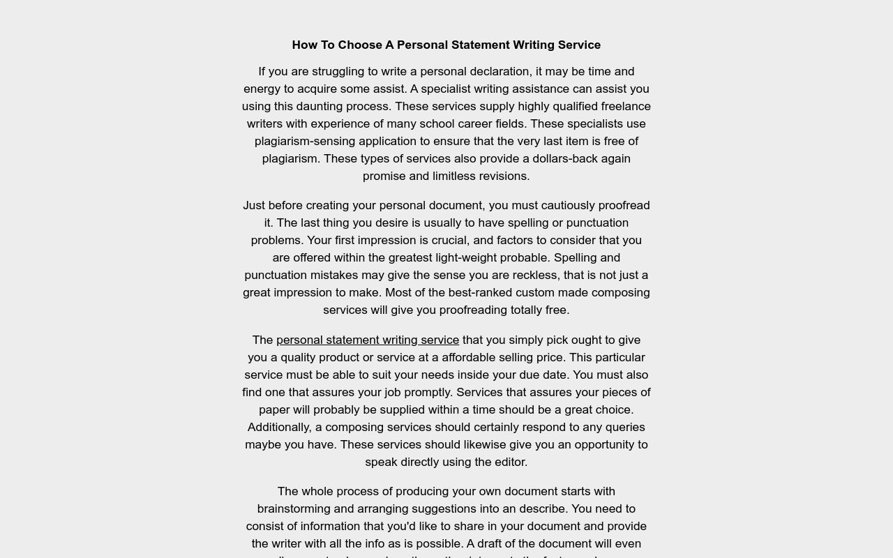 How To Purchase A Personal Statement Writing Service